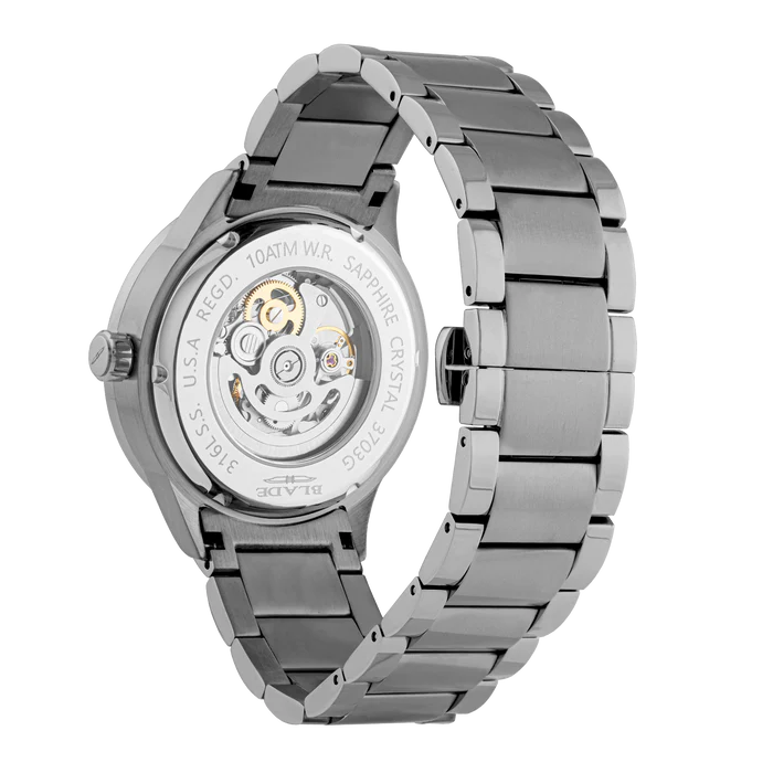 Buy BLADE Sempre SS Gun 3703G2AGA SS Case & Band Automatic Men's Watch ...