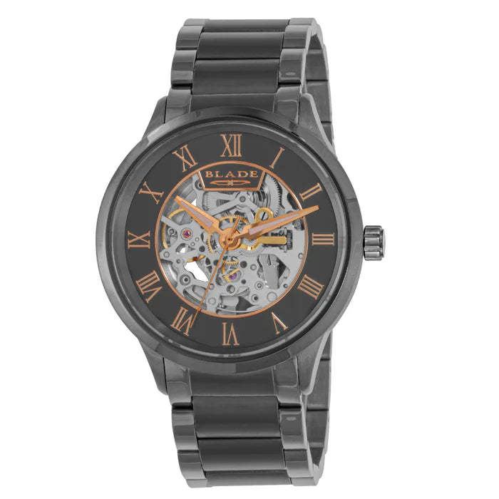 Buy BLADE Sempre SS Gun 3703G2AGA SS Case & Band Automatic Men's Watch ...